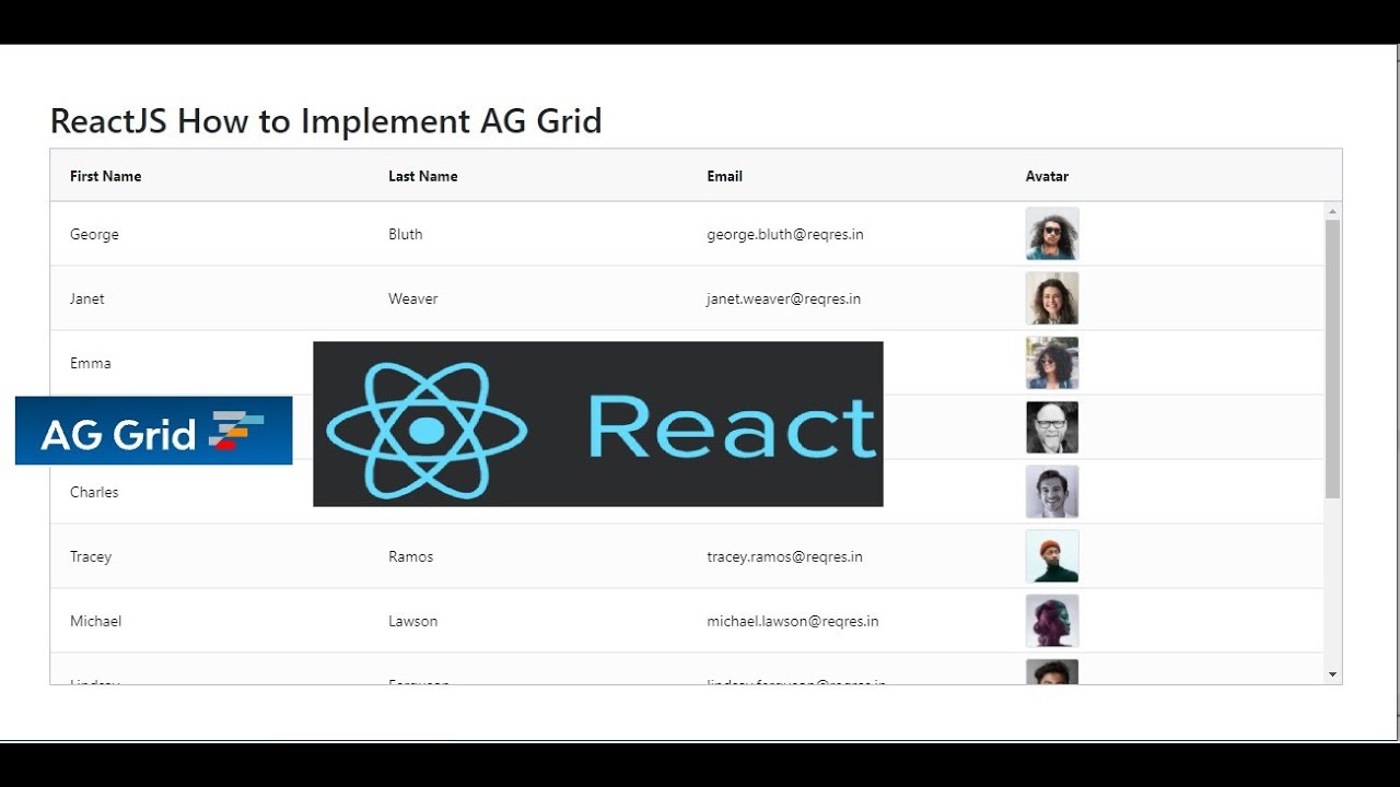 ReactJS How to Implement AG Grid