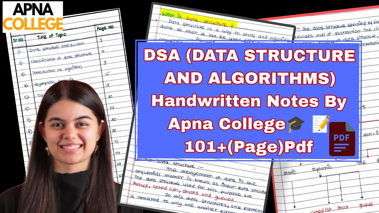 Data Structure & Algorithm Handwritten Notes 📒 | Apna College DSA Notes | Free PDF Download