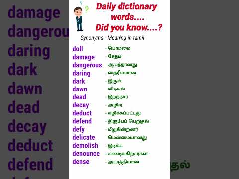 Daily dictionary words, did you know,