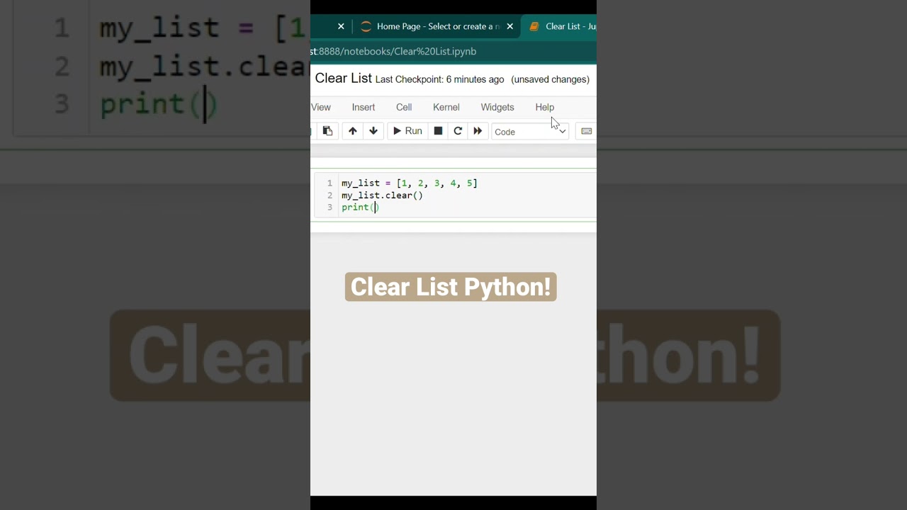 Clear List in Python! (EASY SOLUTION) #shorts #python #programming #coding