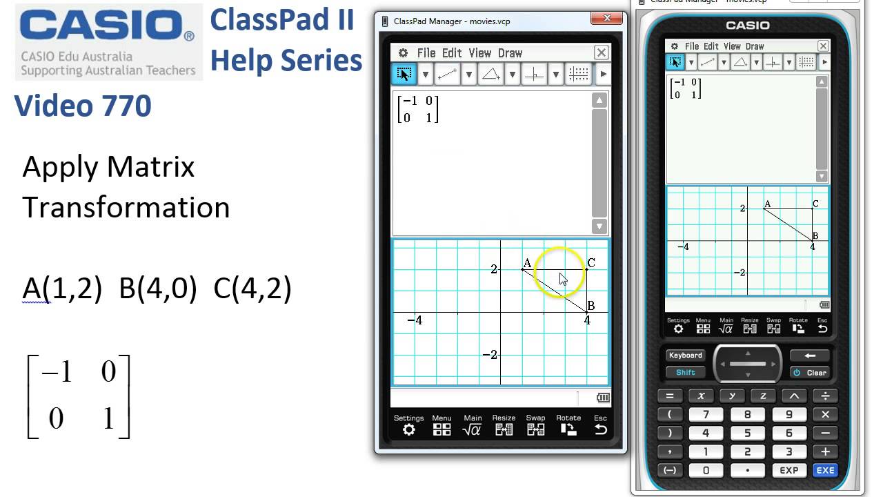 ClassPad Help 770 - Apply Matrix Transformation