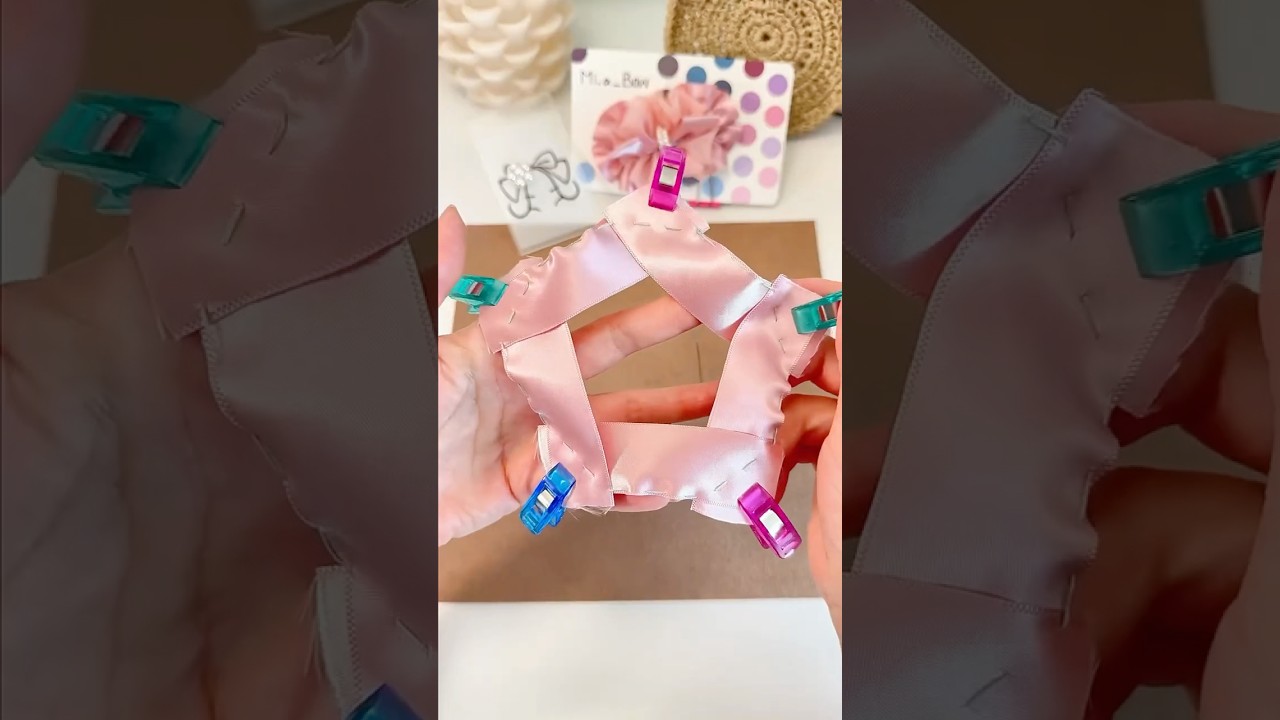 DIY Pink Flower Hair Clip | Easy Ribbon Tutorial 🌸 handmade hairpin for girls