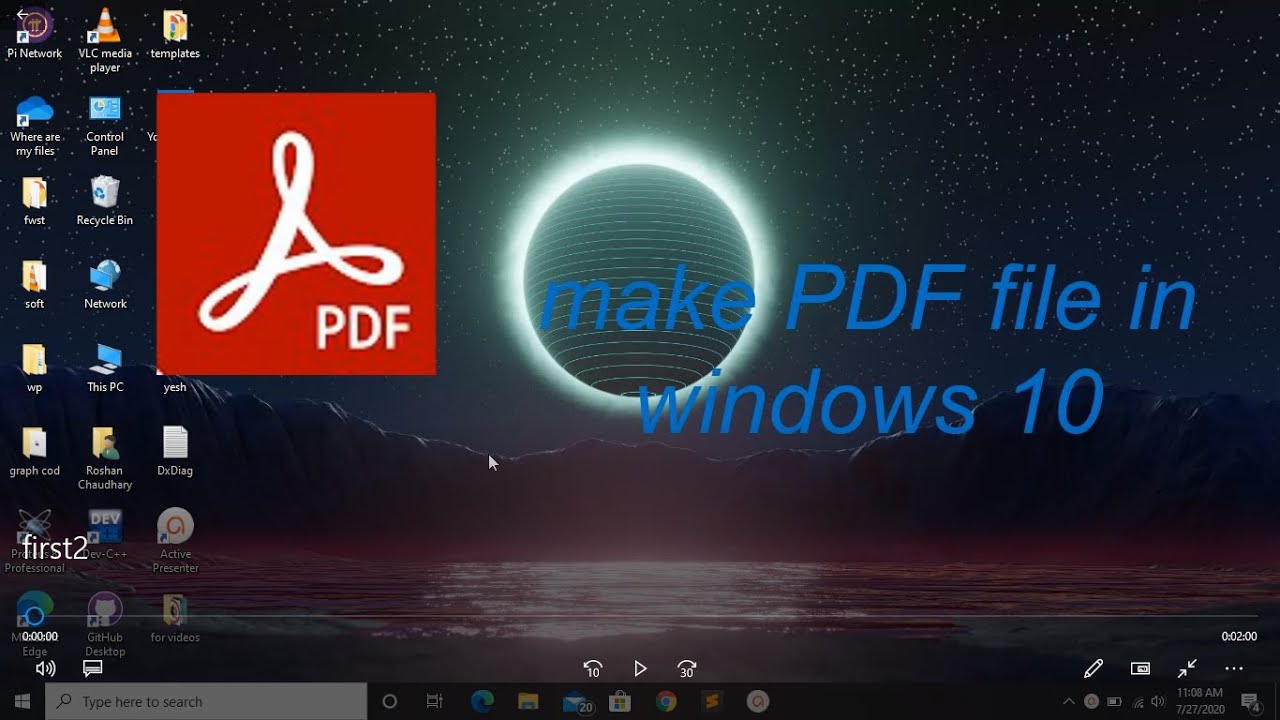 Make PDF files in windows 10
