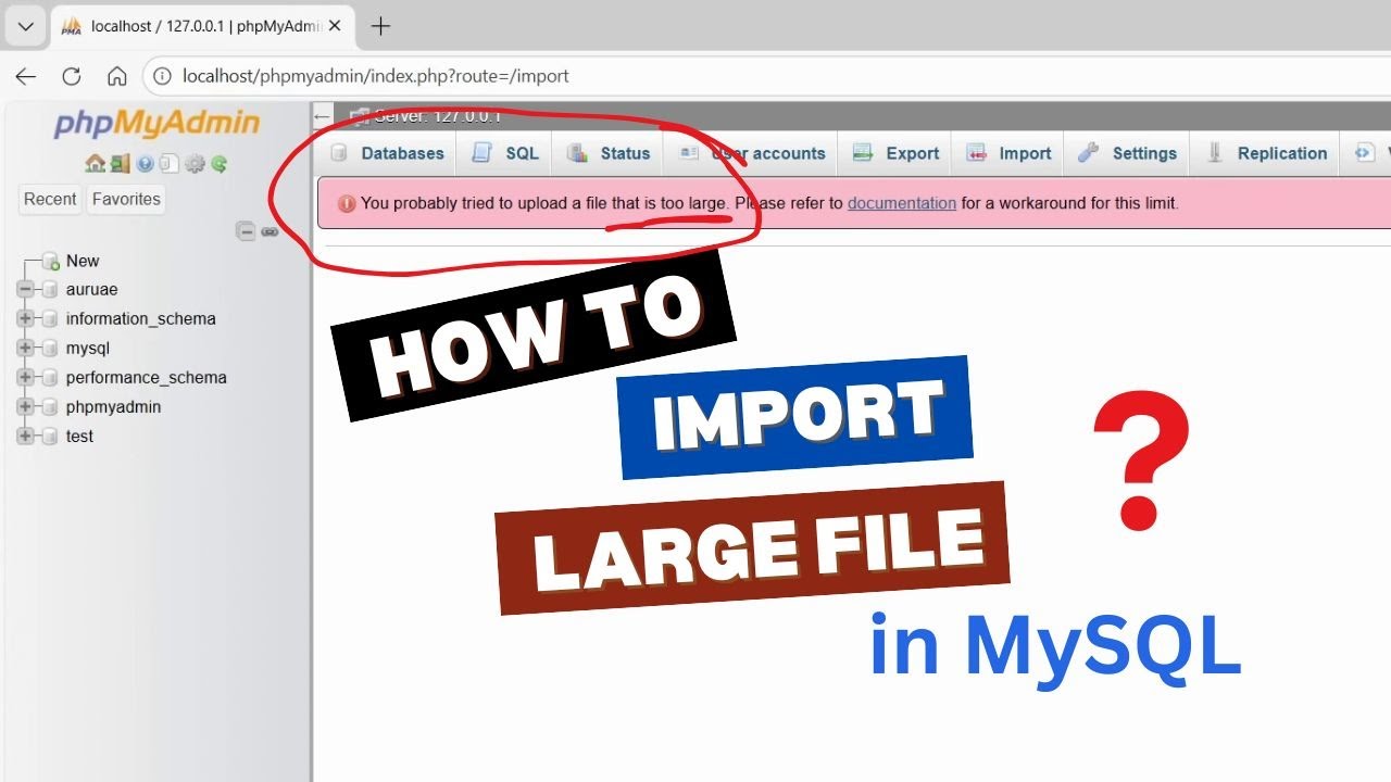 Fix phpMyAdmin Large File Size Error | Import MySQL Database via Command Line