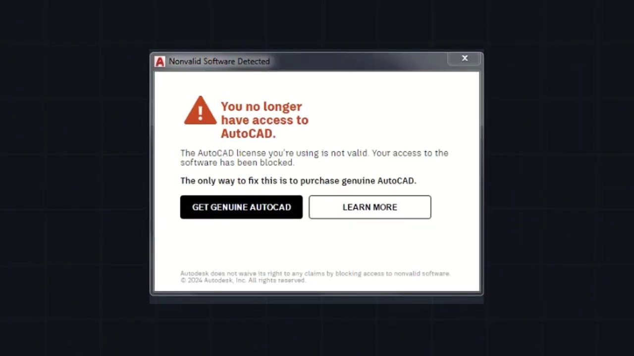 AutoCAD Not Working? NonValid Software Detected Problem Solved