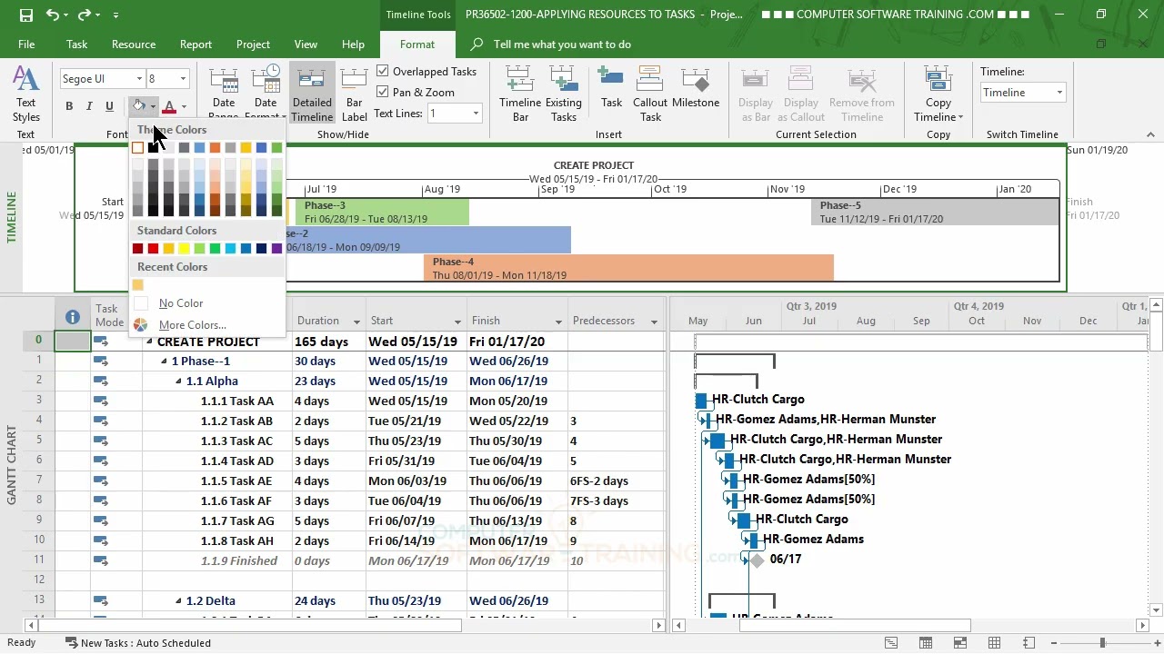 PR-01-28 — Use the Task Timeline for High-Level Project Views in Microsoft Project