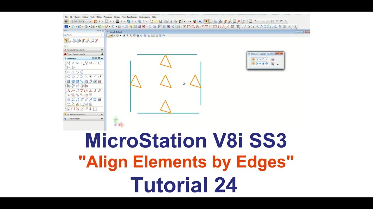 MicroStation V8i SS3   Align Elements by Edges   Tutorial 24