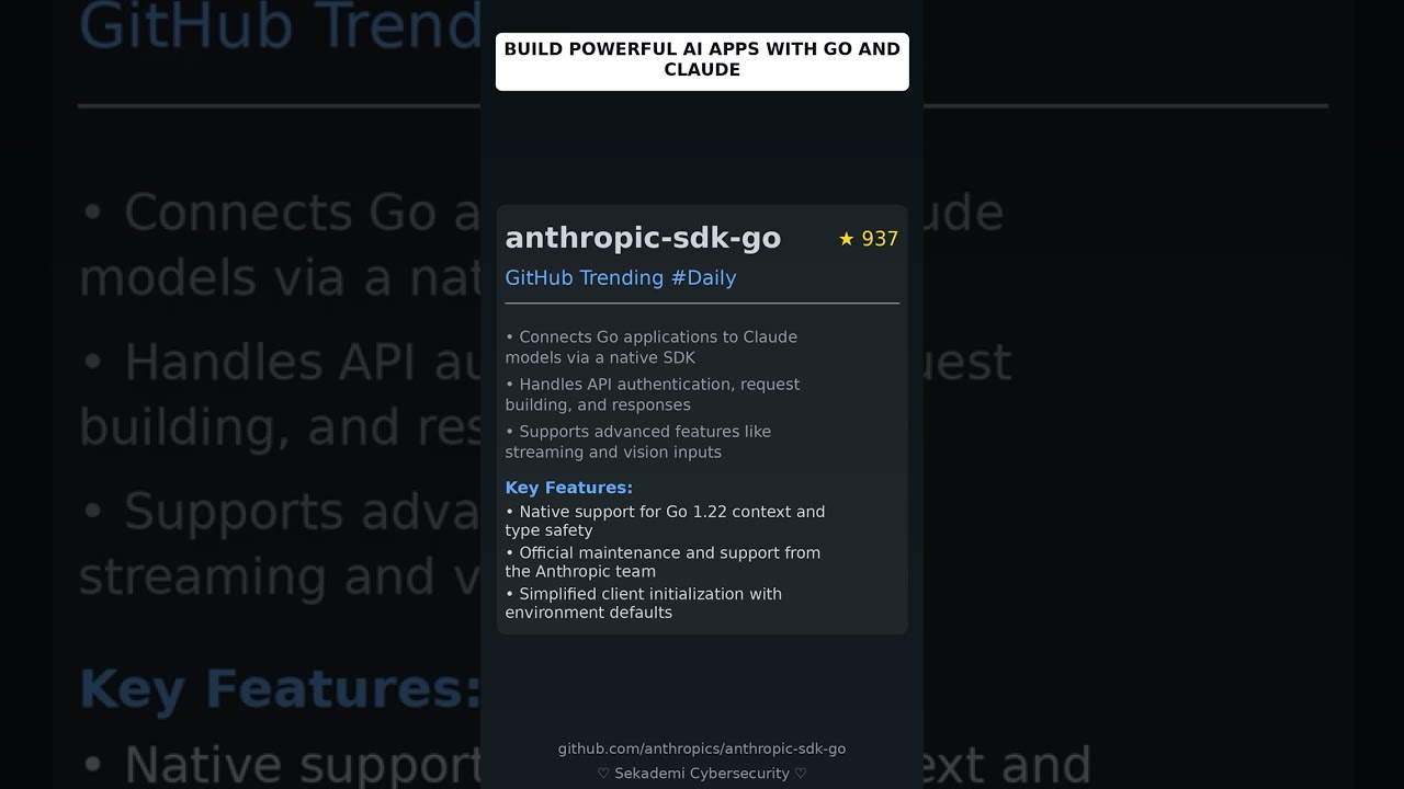 GitHub Trending Repositories: anthropics/anthropic-sdk-go 🇬🇧
