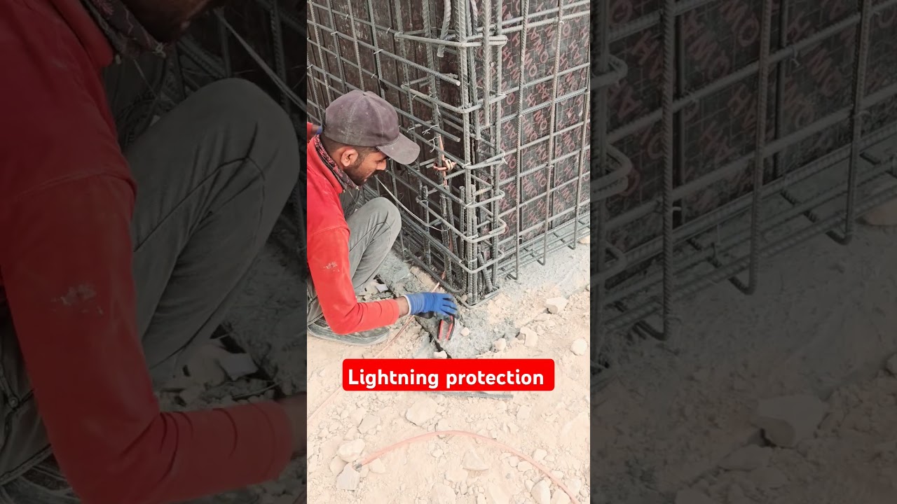 Lightning protection work @ElectricalWorkCenter #construction #electricalpiping #plumbingmaterial