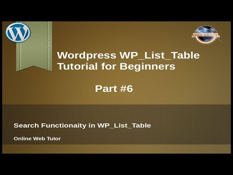 Learn Concept of WP List Table in wordpress for beginners from scratch Search function in WP ...