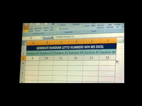 How To Generate Lotto Numbers With MS Excel