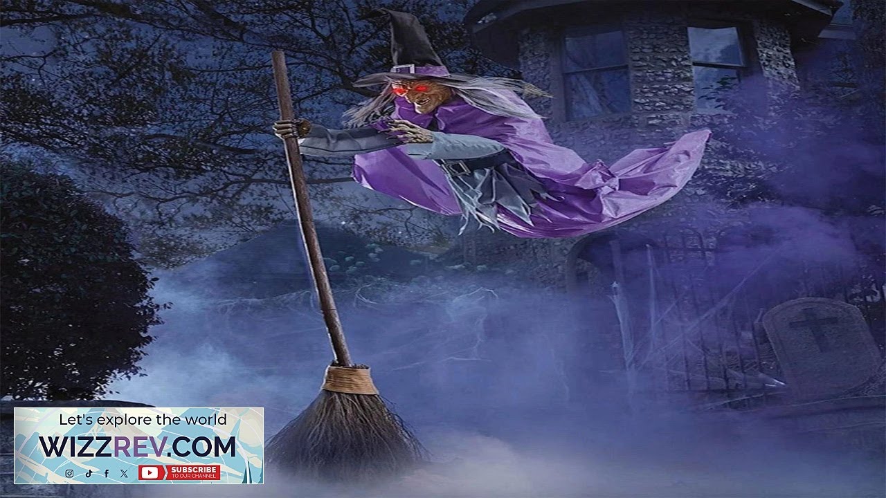 Halloween Decorations Outdoor 6 ft Animated Hovering Witch Animatronics NEW
