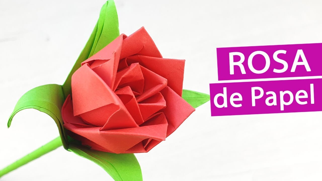 Rosa de origami fácil y muy bonita | Manualidades