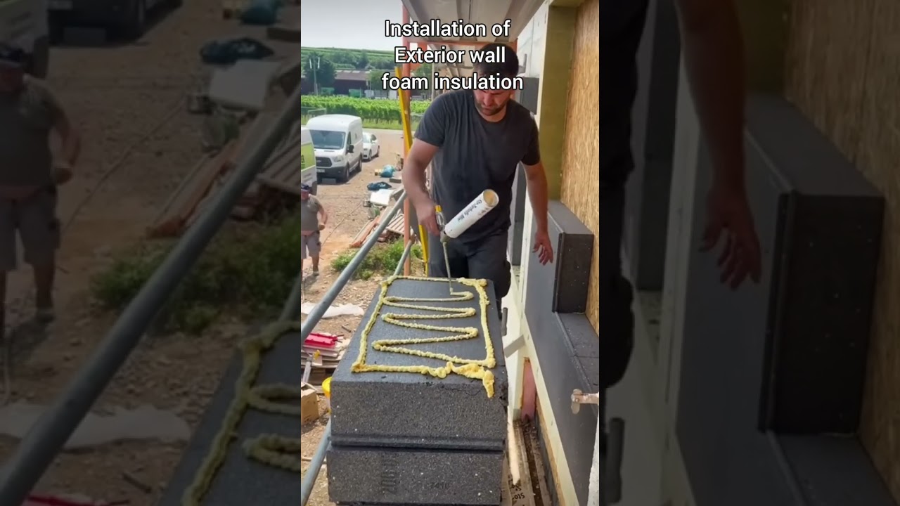 installation of house exterior wall foam insulation. #shortvideo #buhayarkitektovlog .