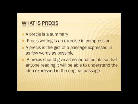 What is Precis Writing