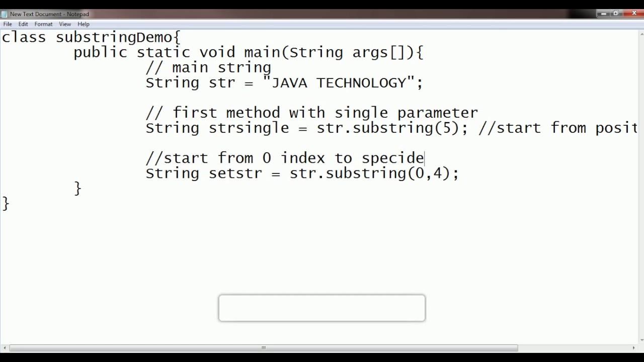 substring in java/android : String Method Example