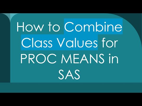 How to Combine Class Values for PROC MEANS in SAS