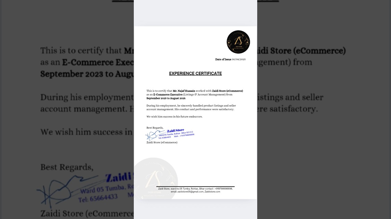 How to Make Experience Certificate | ExperienceLetter Format || experience certificate kaise banaye