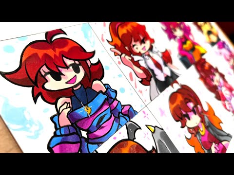 Drawing GIRLFRIEND in different MODS [ FRIDAY NIGHT FUNKIN' ] PART 6