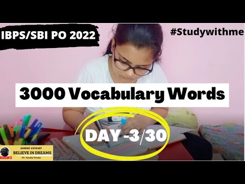 Score Maximum In English Section! IBPS/SBI PO 2022 |3000 Vocabs Day 3| Believe IN Dreams Ft. Varsha