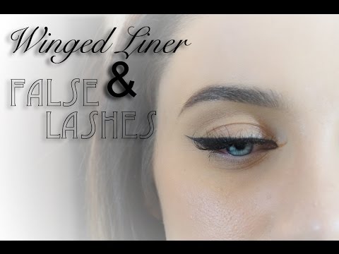Winged Eyeliner and False Lash Application