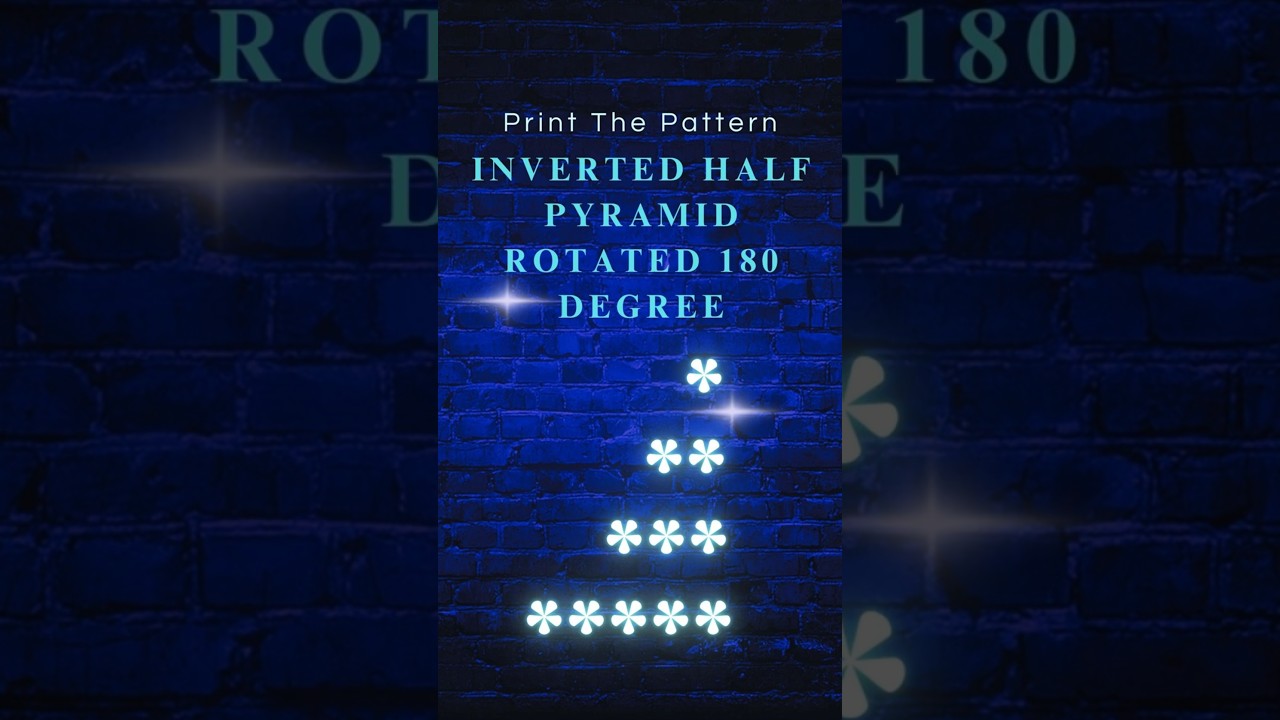 Half Pyramid is Inverted Rotated 180 Degree| Java pattern Program| Java Programming | #shorts #java