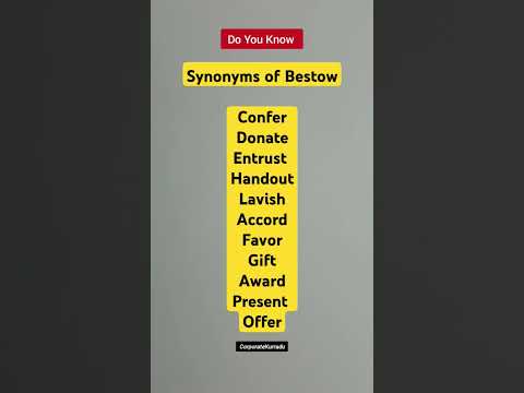 11 Synonyms of Bestow | Corporate Kurradu | #shorts #synonyms #job #learn #shortsfeed #short