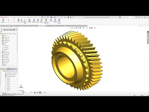 SolidWorks 2022 Tutorial - Design a Helical Worm Gear