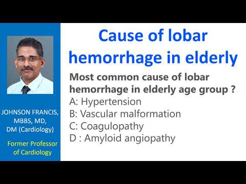 Cause of lobar hemorrhage in elderly