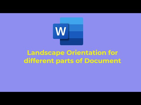 Landscape Orientation for Different Parts of Word Document