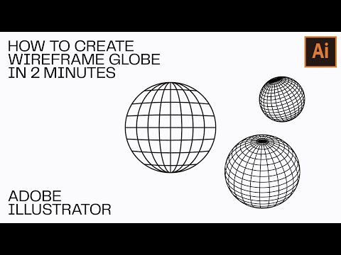 How to Create Wireframe Globe / Sphere in Illustrator in 2 minutes / Free Adobe Illustrator Tutorial