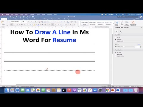 How To Draw A Line In Ms Word For Resume