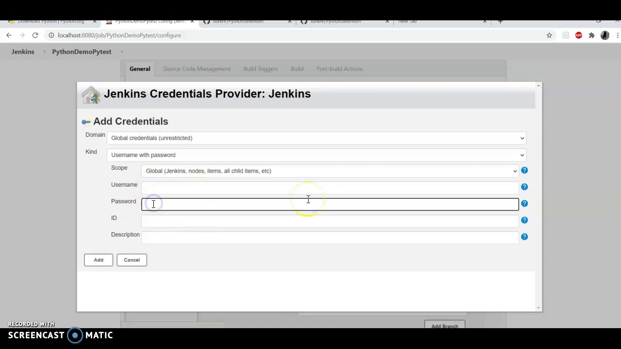 Python tests on jenkins integrated with GIT (SCM)