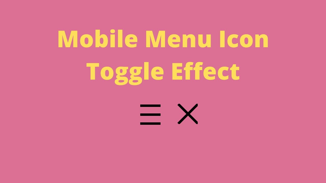 Menu Toggle Button using Html Css and Javascript | Animated Menu Toggle Button