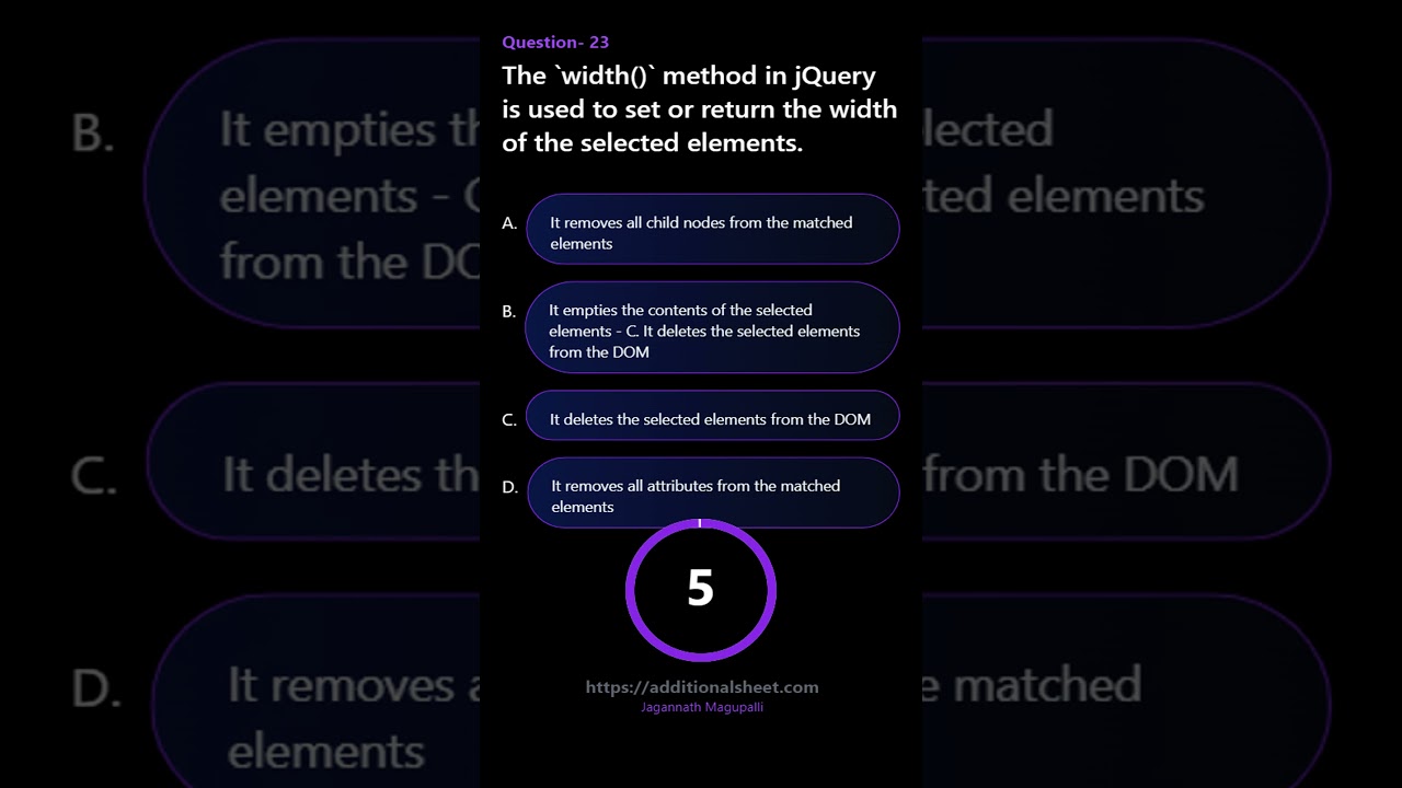 The width method in jQuery is used to set or return the width of the selected elements