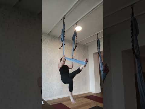 Aerial yoga inversion from a standing pose