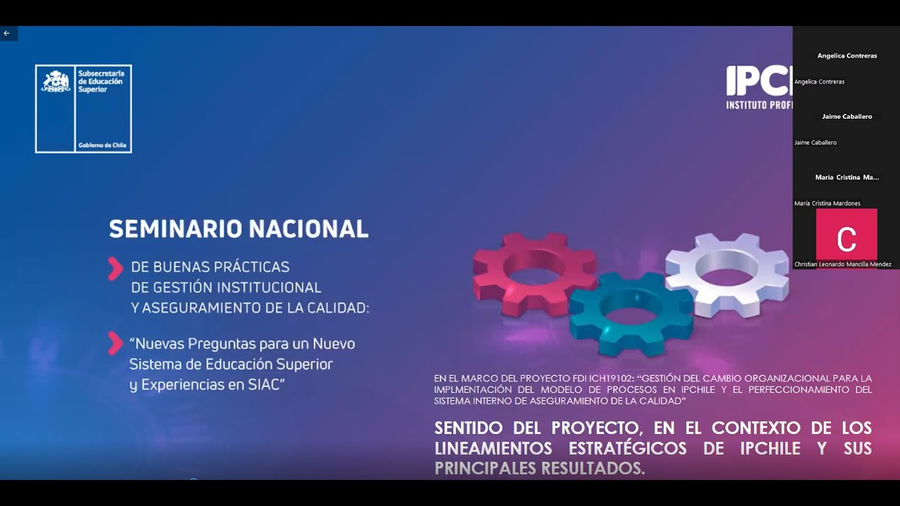 IPCHILE realizó Seminario de Buenas Prácticas de Gestión Institucional y Aseguramiento de la Calidad