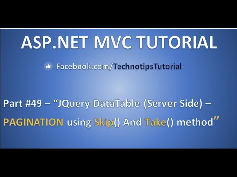 Part 49- Pagination using Skip and Take method | JQuery DataTable Server side
