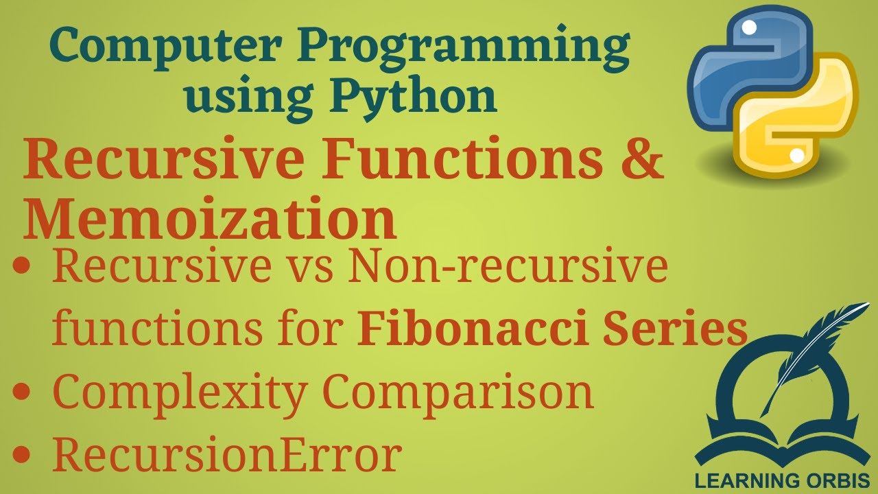 Python Programming Basics to Advanced | Recursive Functions and Memoization | Lab 28