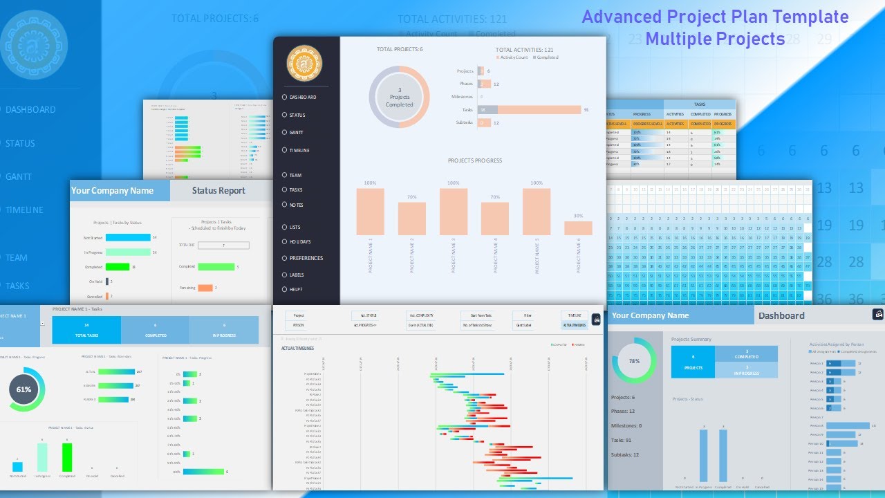 Advanced Project Plan Template - Multiple Projects