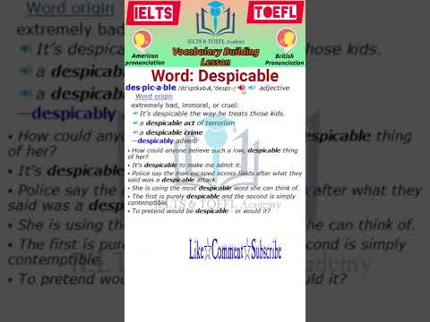 Despicable meaning and examples + American and British pronunciations