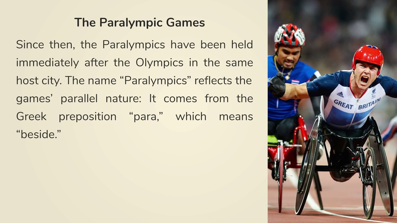 Reading Exercise with answers - The Paralympic Games  || Level B