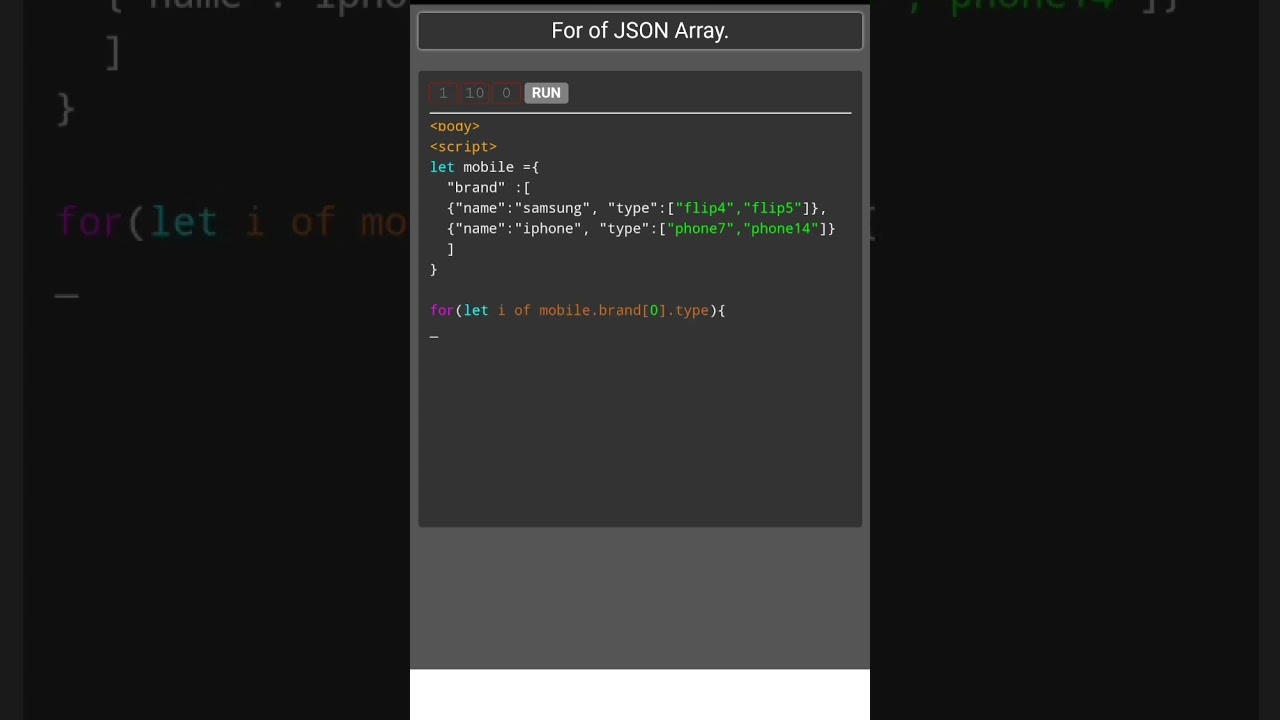for() of JSON Array Javascript.