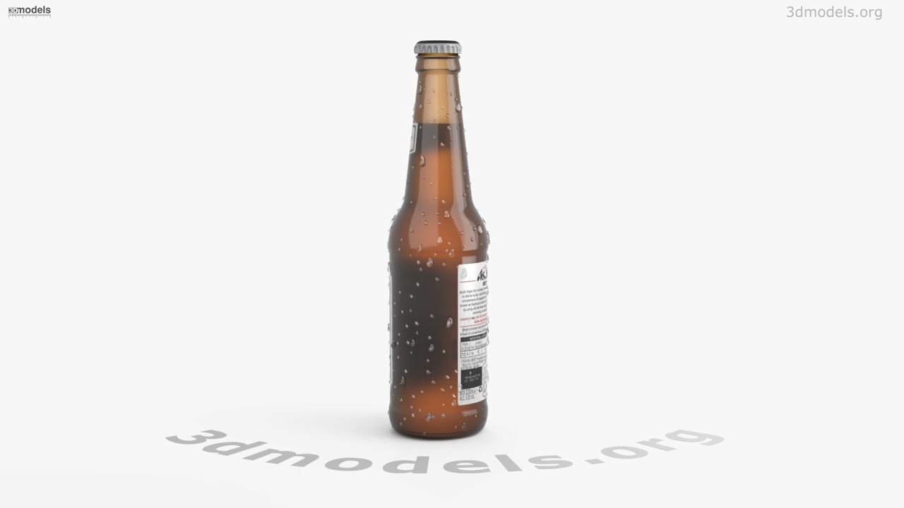 Asahi Super Dry Beer Bottle 330ml 3D model by 3DModels.org