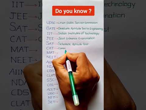 UPSC/GATE/IIT/JEE/SAT/CAT/MAT/NEET/AIIMS/SSC/CGL/UGC/NET/SET Full Form