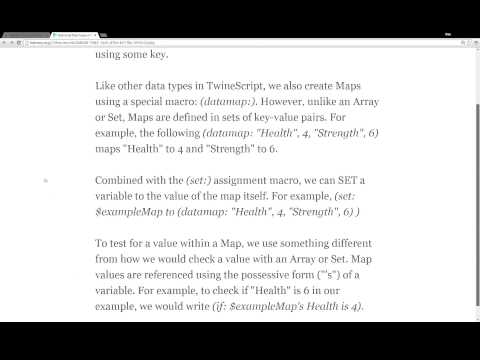 Twine 2.0: Advanced Data Types in Harlowe 1.0