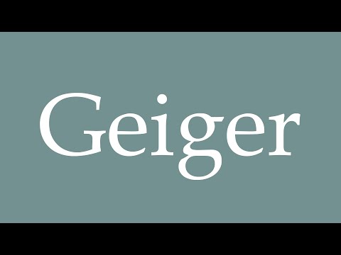 How to Pronounce ''Geiger'' Correctly in French
