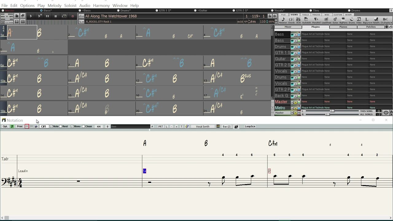 Band in a Box Notation Options