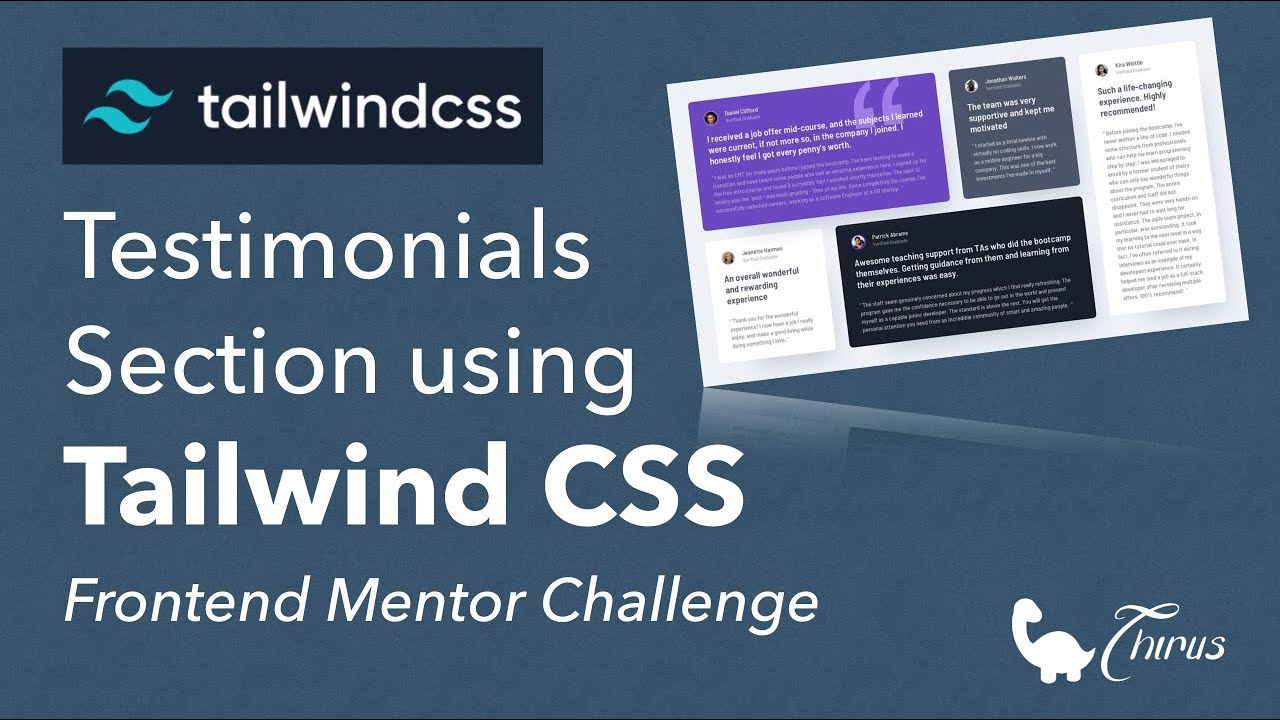 Create a Testimonials Section using Tailwind CSS | Frontend Mentor Challenge