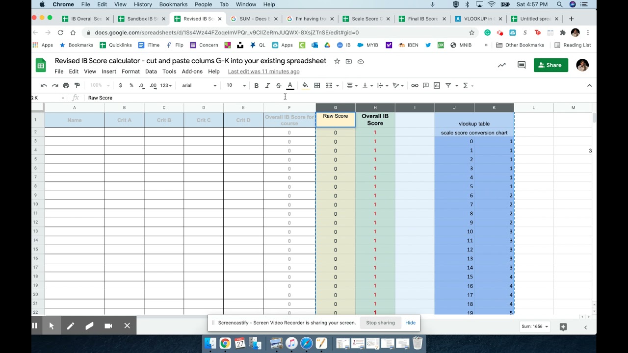 Correction for IB Score Calculator